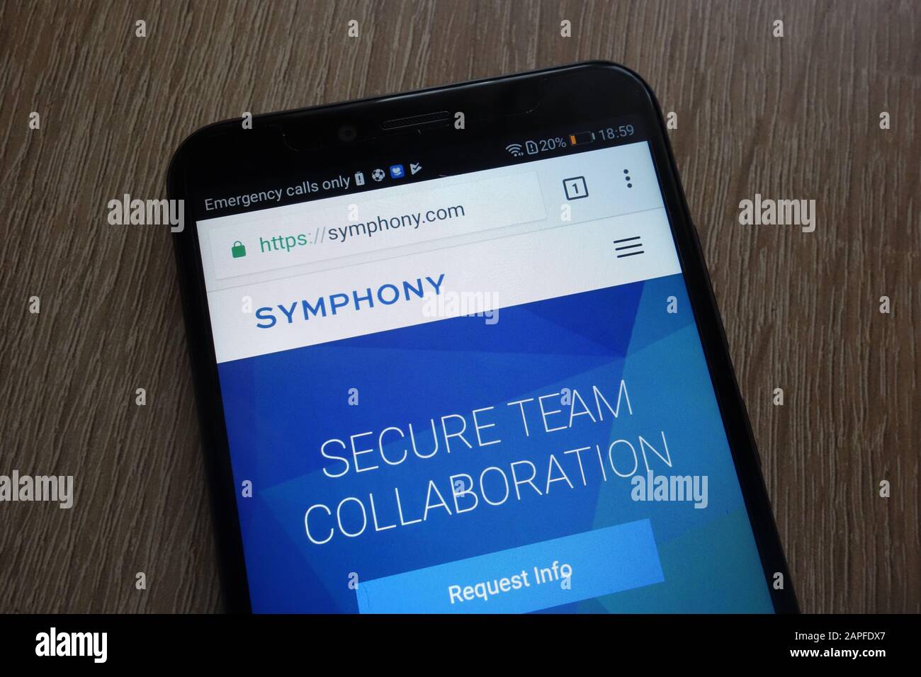 Symphony fintech company website displayed on a modern smartphone Stock ...