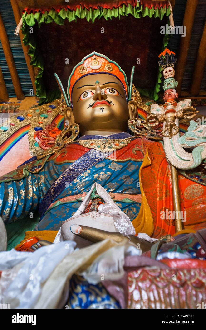 Statue of Padmasambhava, also Guru Rinpoche, Hemis gompa or Hemis ...