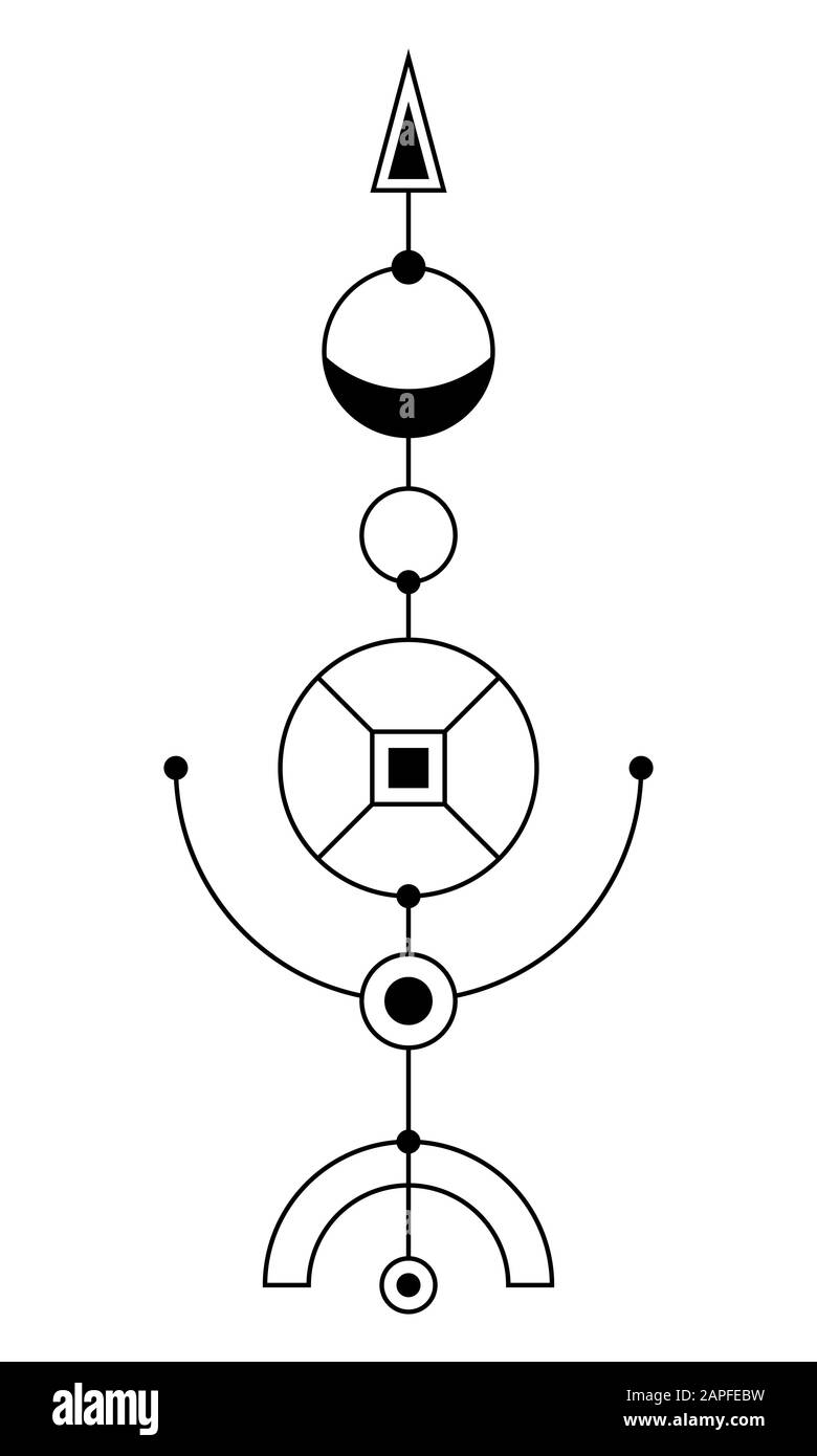 Abstract geometric symbol. Sacred geometry sign with geometric shapes ...