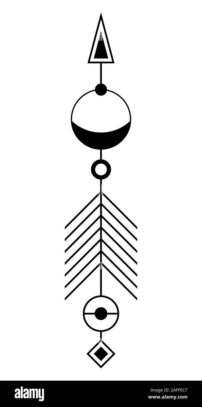 Abstract geometric symbol. Sacred geometry sign with geometric shapes ...