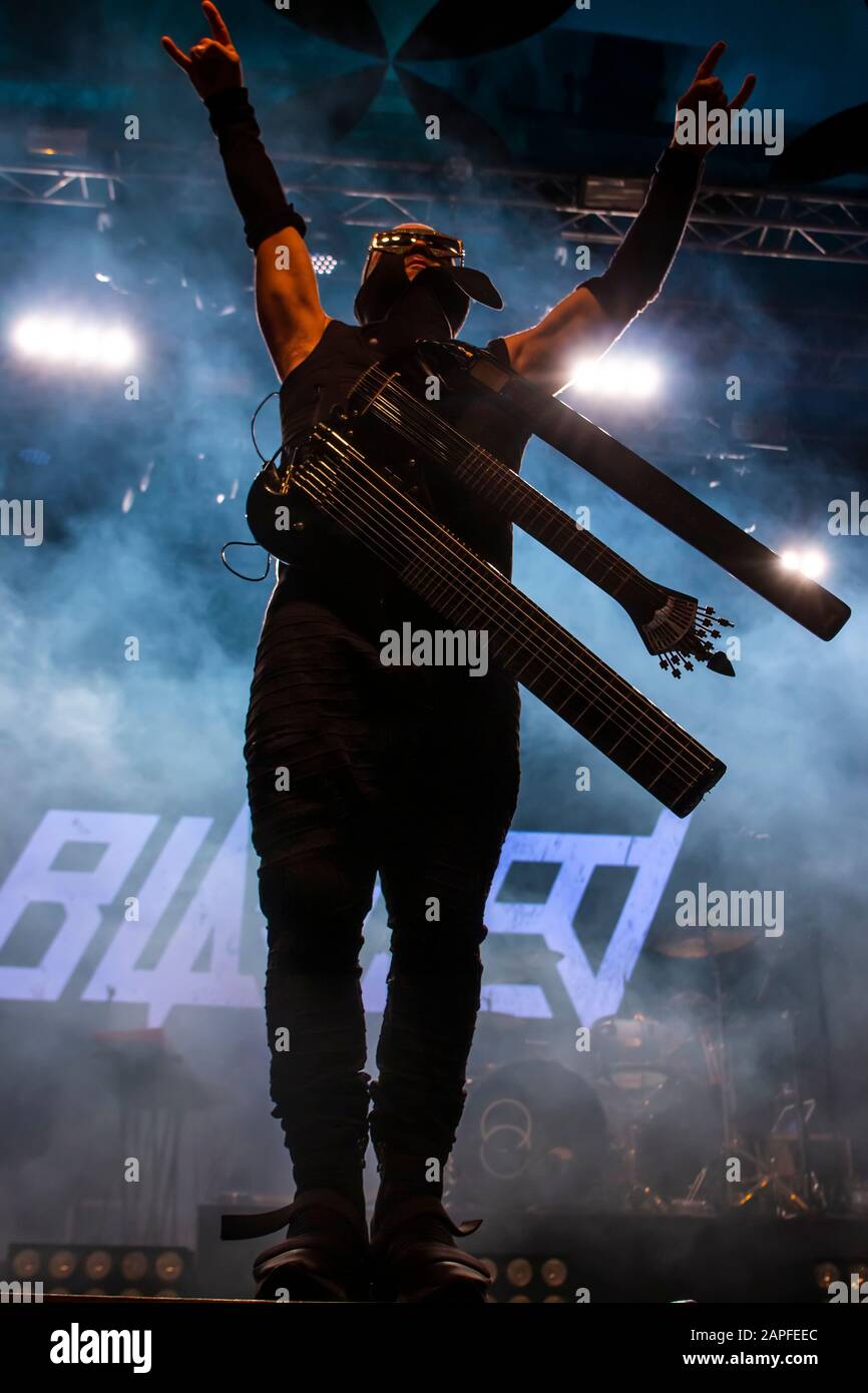 FARO, PORTUGAL: 6th SEPTEMBER, 2019 - Blasted Mechanism band, performs ...