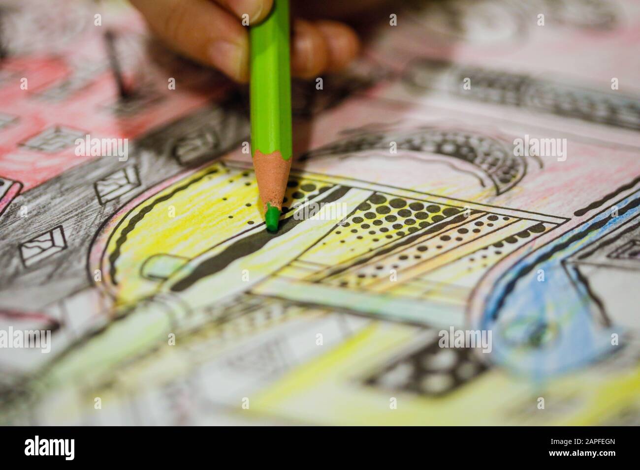 Shallow depth of field (selective focus) and macro image with the hand ...