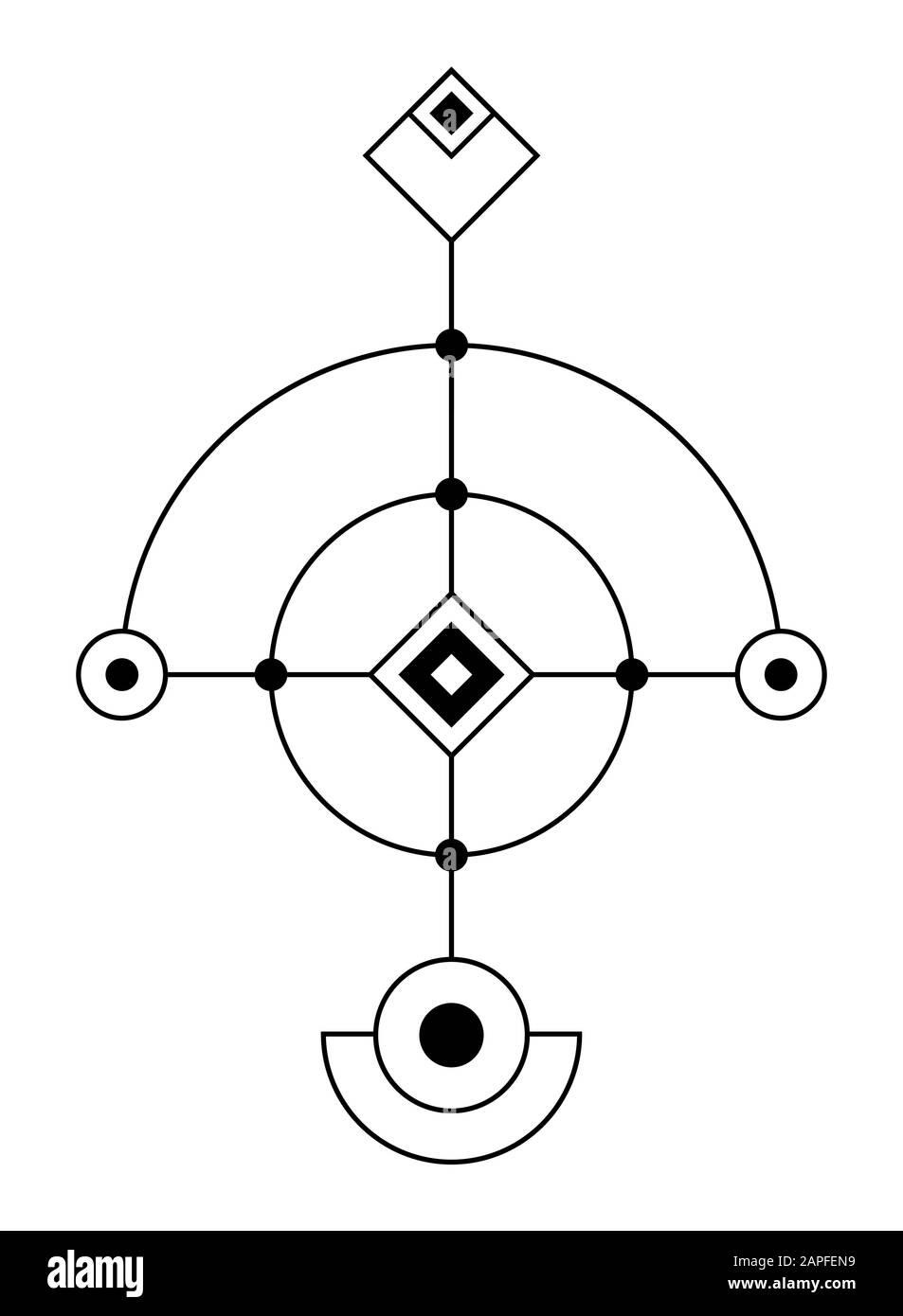 Abstract geometric symbol. Sacred geometry sign with geometric shapes ...