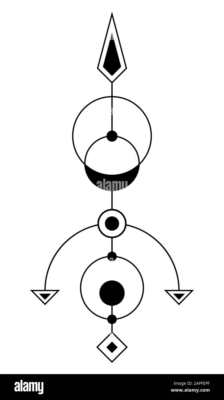 Abstract geometric symbol. Sacred geometry sign with geometric shapes ...