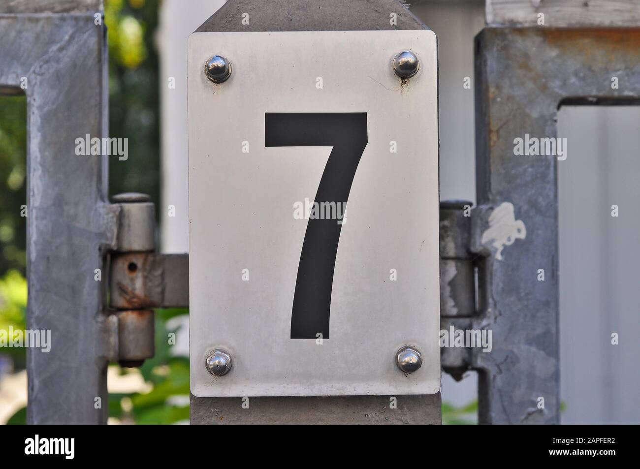 Number 7 plaque hi-res stock photography and images - Alamy