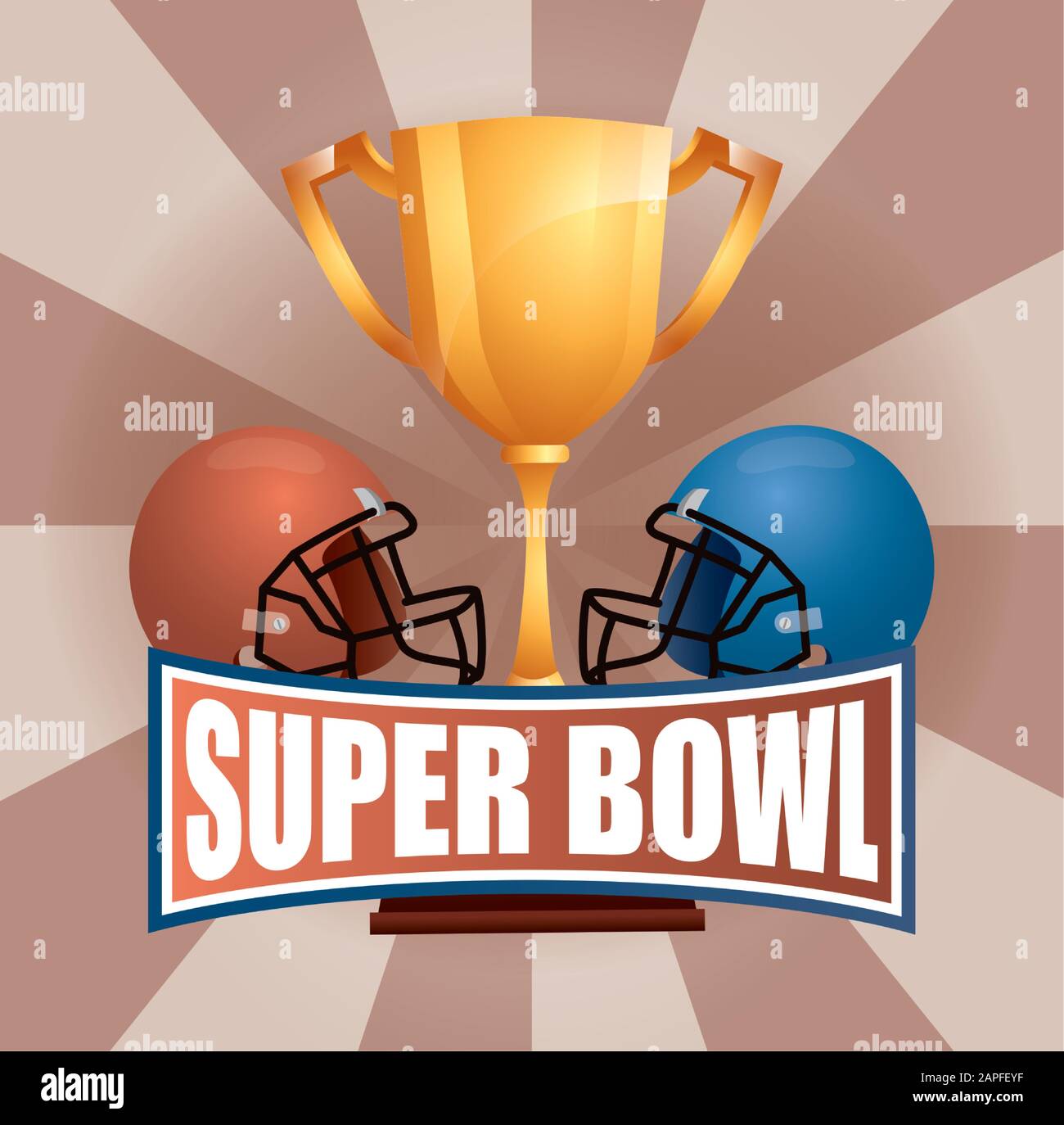 superbowl sport poster with trophy and helmets Stock Vector Image & Art ...