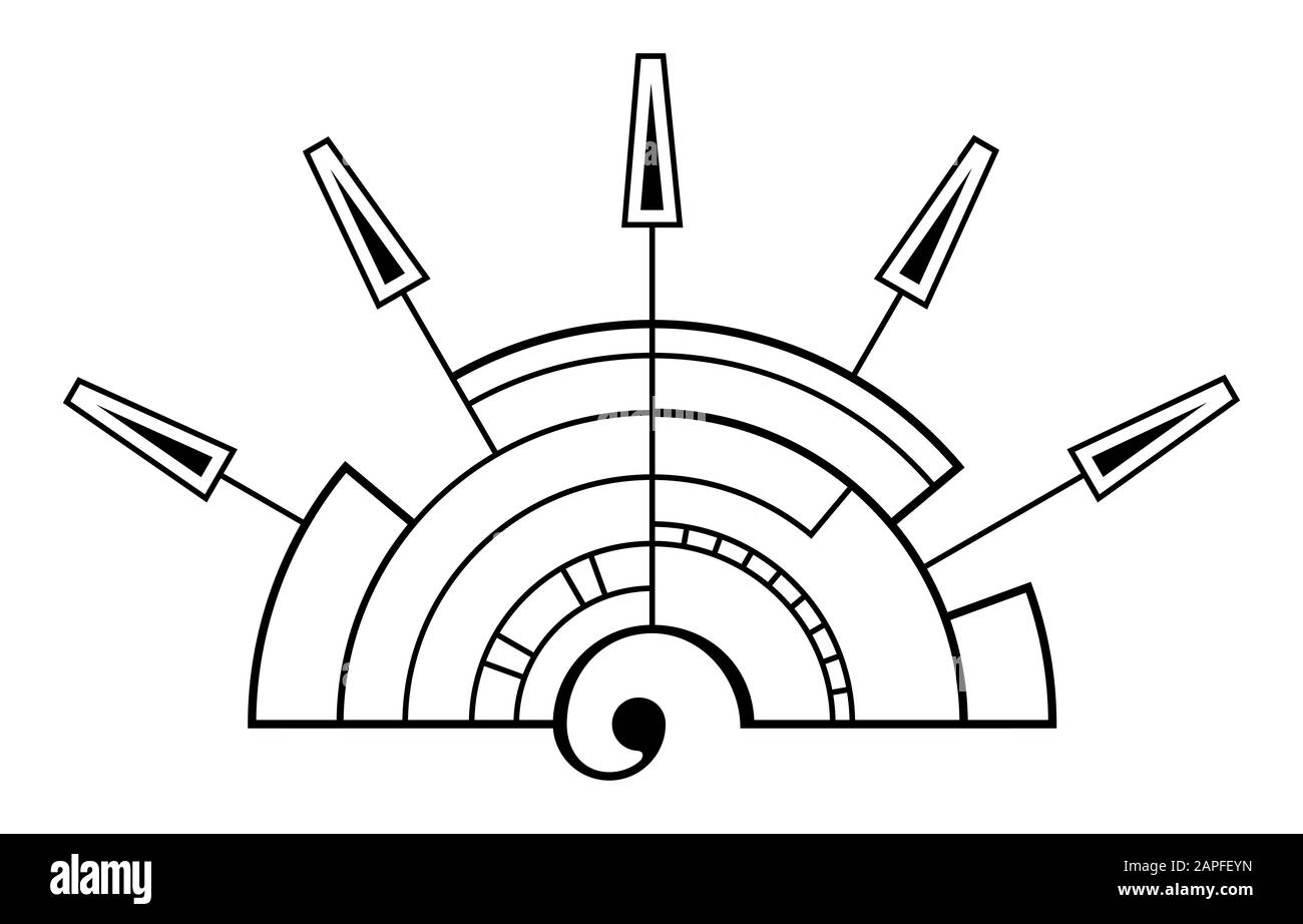 Abstract geometric symbol, solated on white background, stylized ...