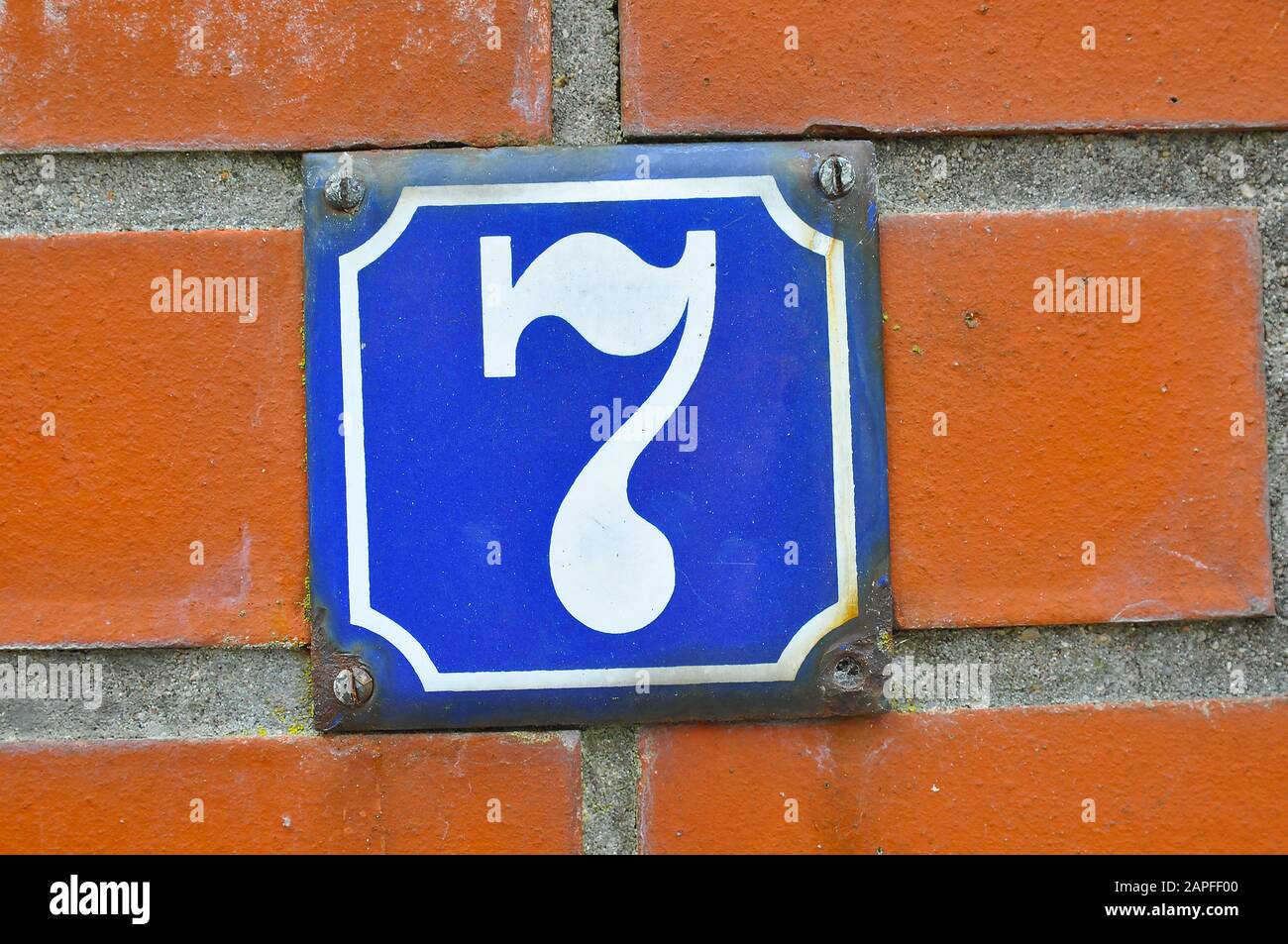 Number 7 plaque hi-res stock photography and images - Alamy