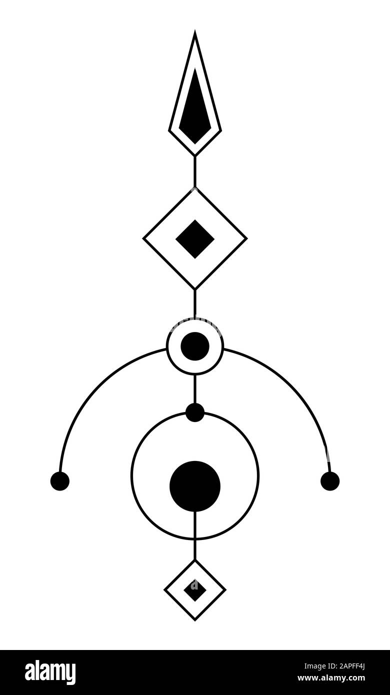 Abstract geometric symbol. Sacred geometry sign with geometric shapes ...