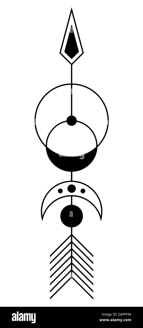 Abstract geometric symbol. Sacred geometry sign with geometric shapes ...