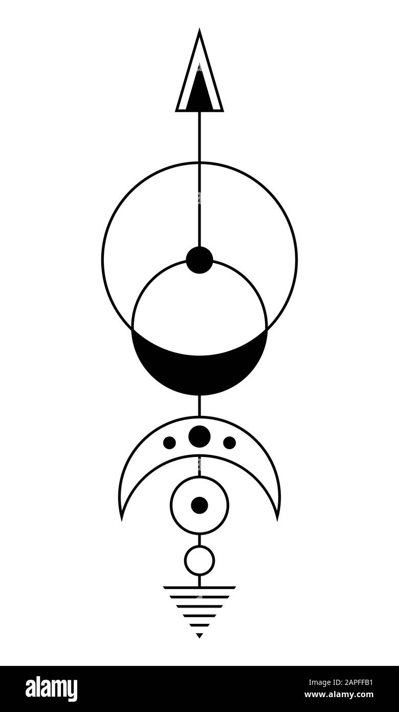 Abstract geometric symbol. Sacred geometry sign with geometric shapes ...