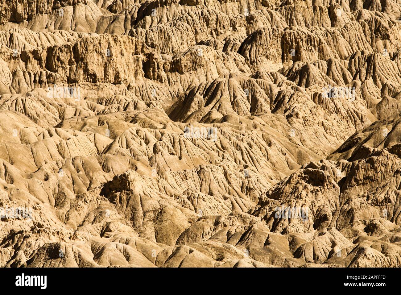 The Moonland is eroded yellow rock's landform, near Lamayuru monastery ...