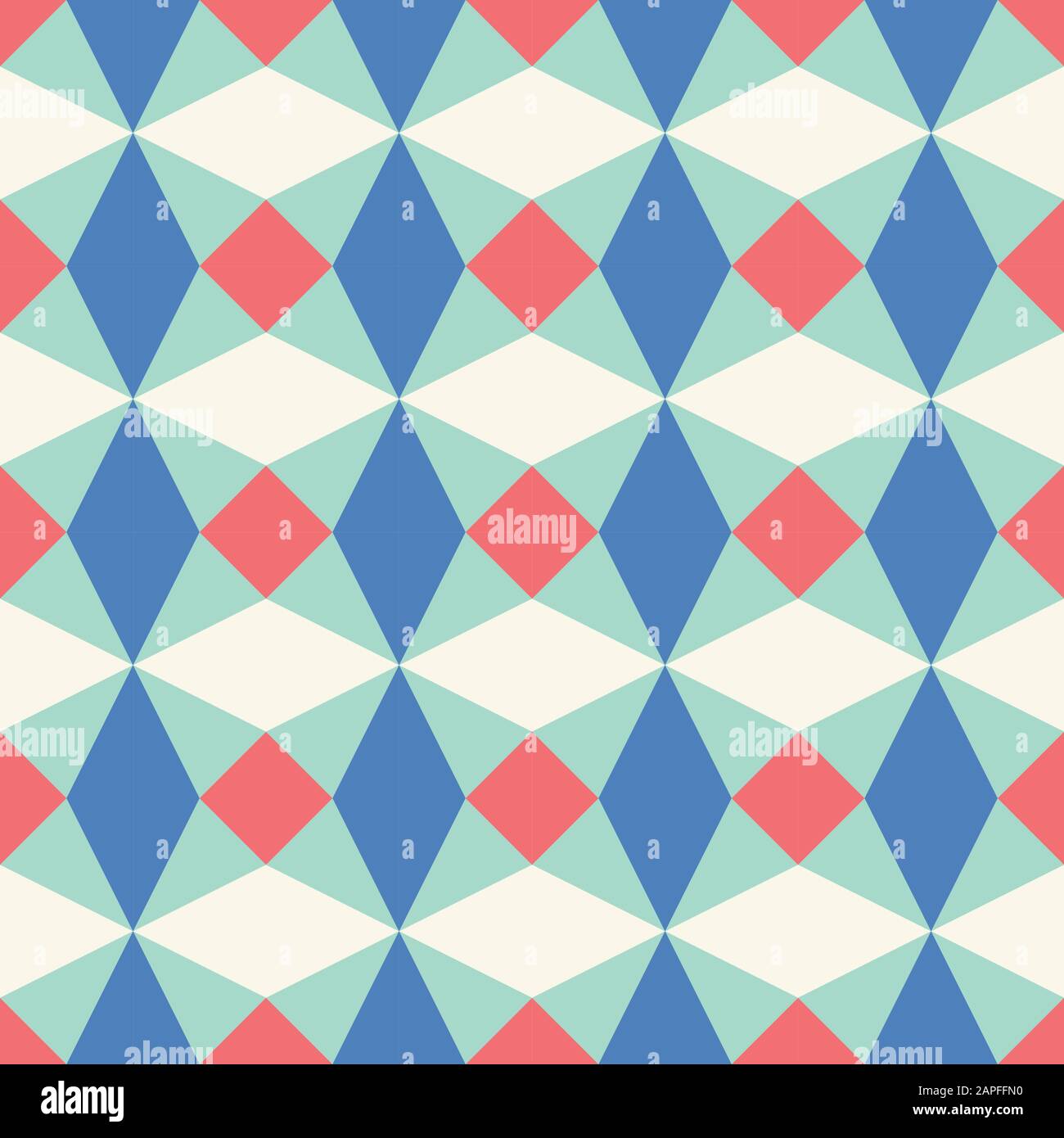 Abstract geometric vector repeat pattern with diamond shapes in blue ...