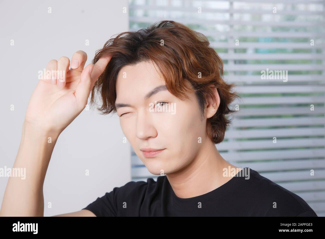 Close up of young mans hairstyle hi-res stock photography and images ...