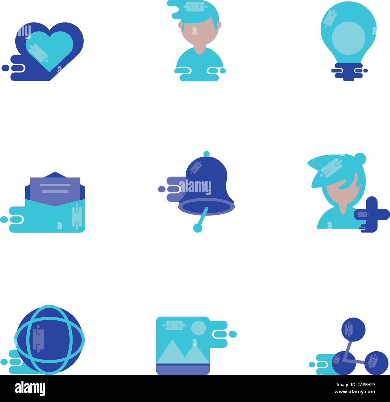 Icon set design, Social media multimedia communication digital ...