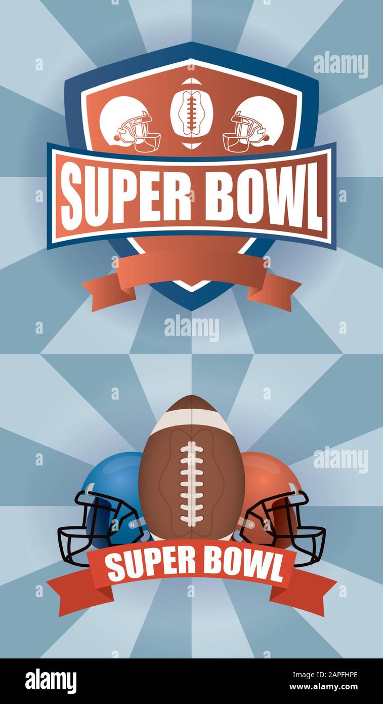 superbowl sport poster with shield and balloon Stock Vector Image & Art ...