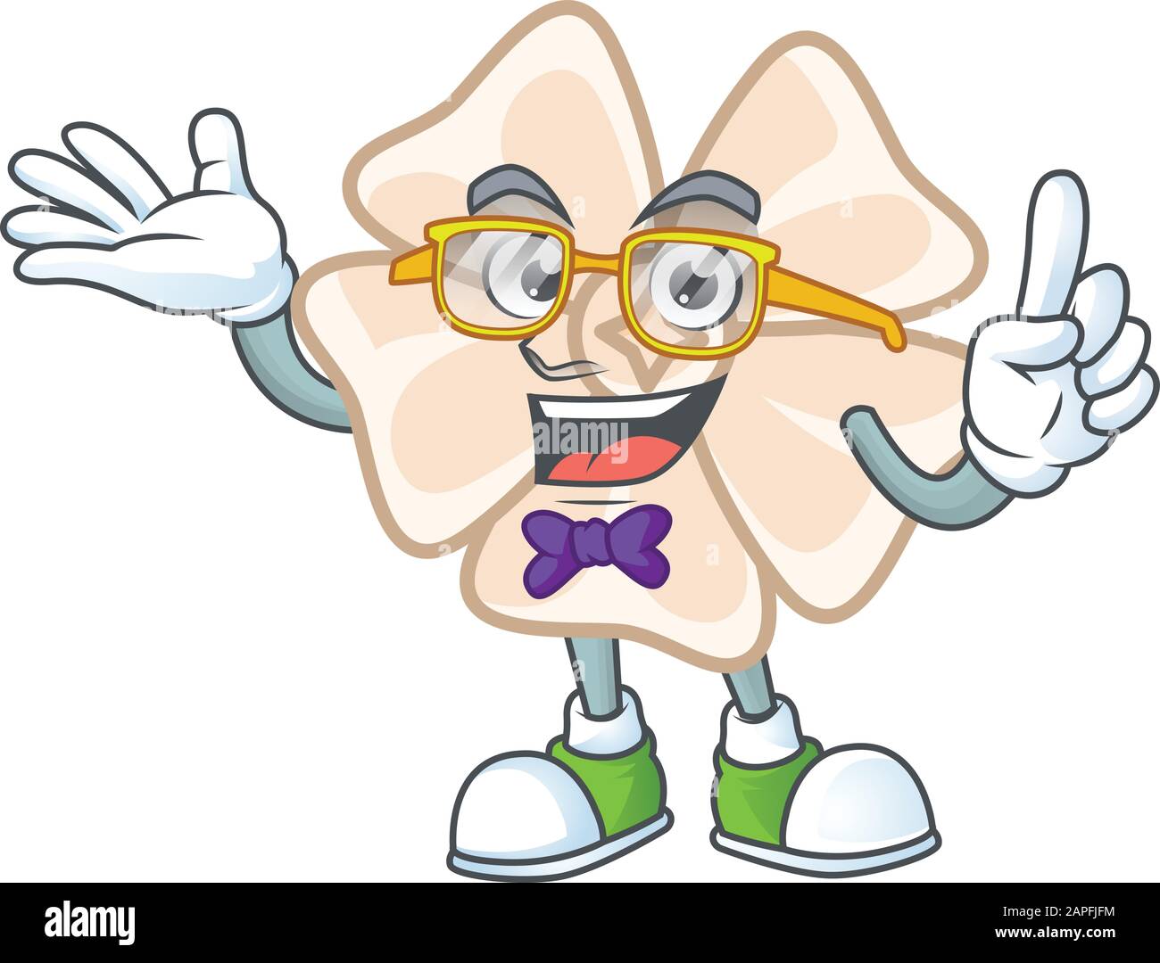 cartoon character of Geek chinese white flower design Stock Vector ...