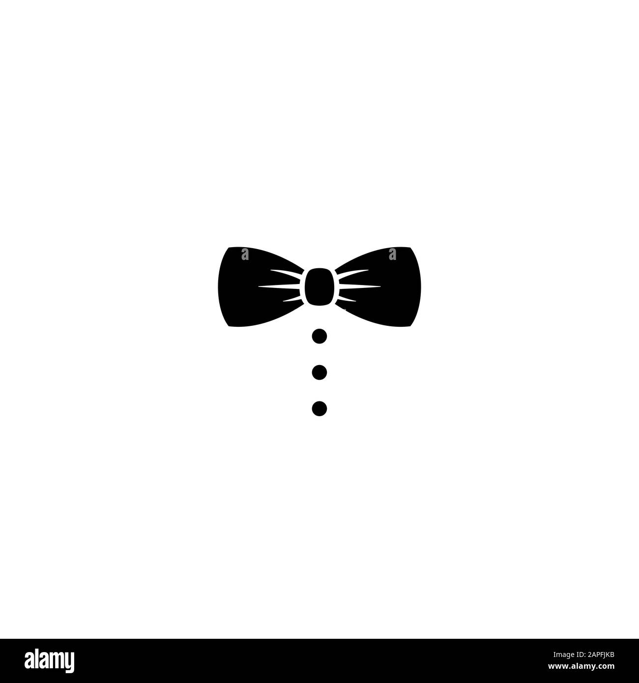Gentleman icon isolated on white background. bow tie with buttons of ...