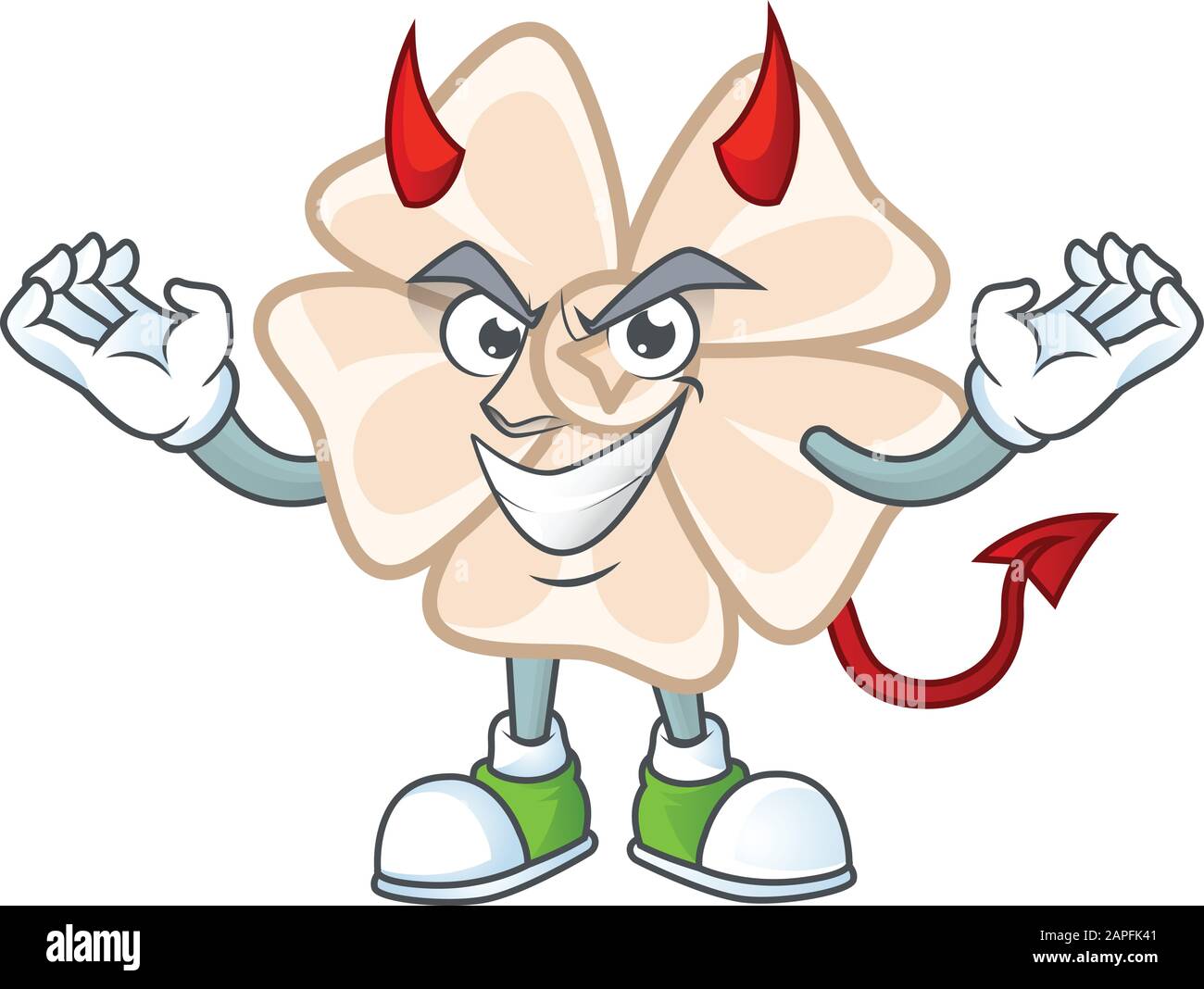 Devil chinese white flower Cartoon character design Stock Vector Image ...