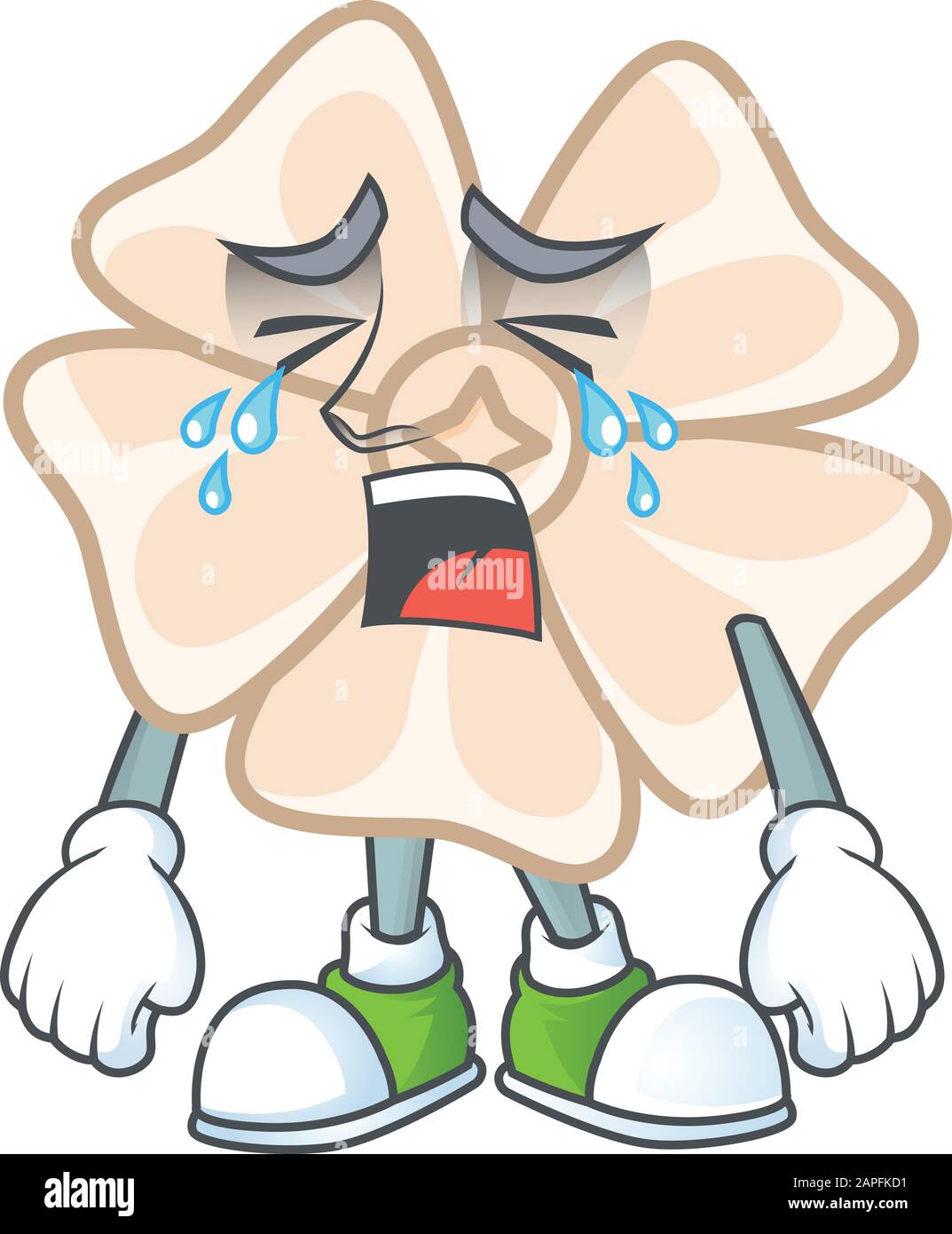 Sad of chinese white flower cartoon mascot style Stock Vector Image ...
