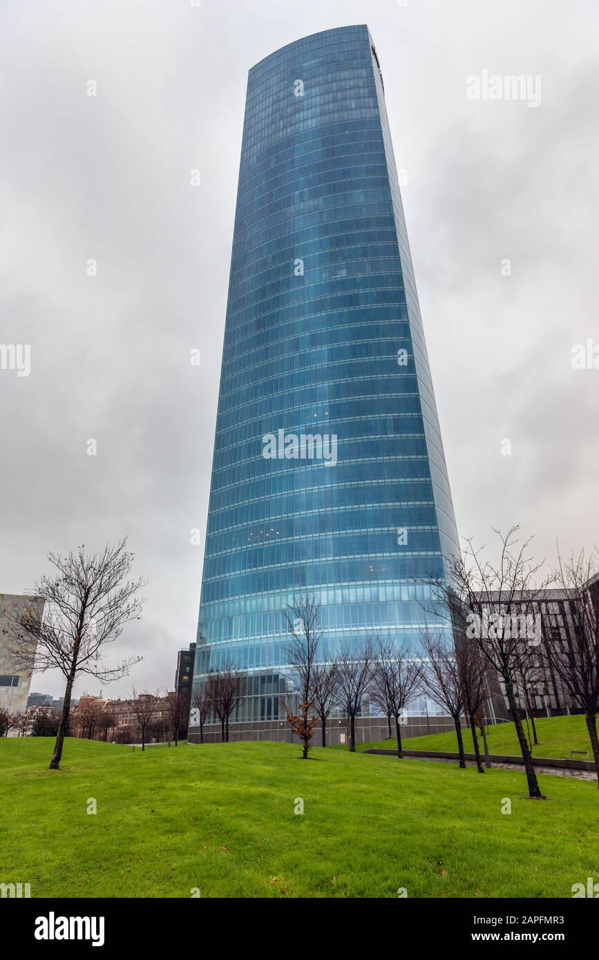 Iberdrola Tower in Bilbao, the largest city in Basque Country, Spain ...