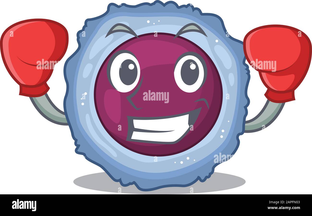 Sporty Boxing lymphocyte cell mascot character style Stock Vector Image ...