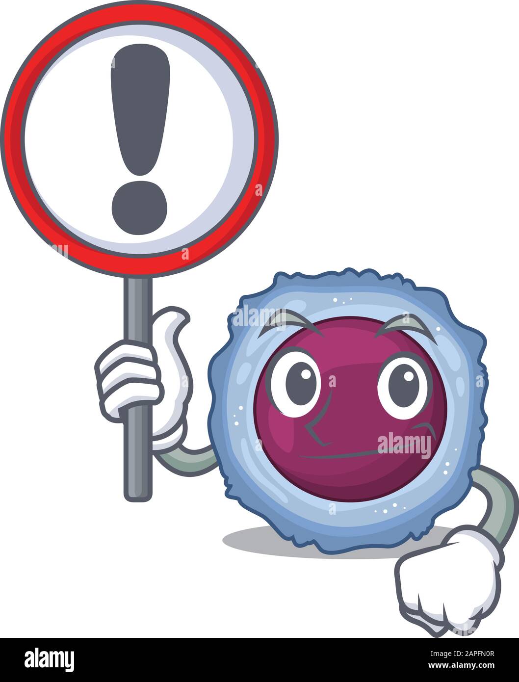 cool and funny lymphocyte cell raised up a Sign Stock Vector Image ...