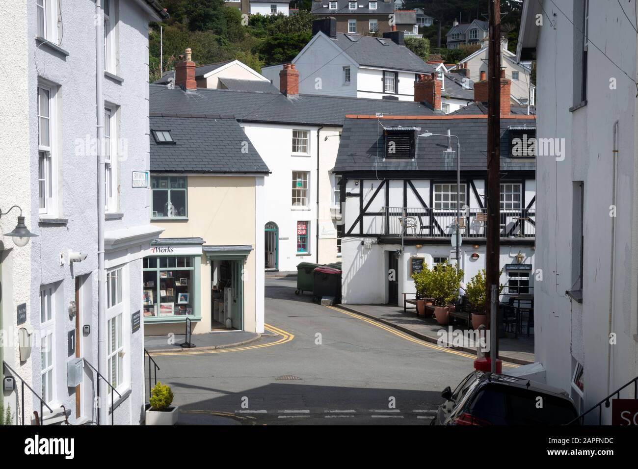 Houses in town centre, Aberdovey, Aberdyfi, Wales Stock Photo - Alamy