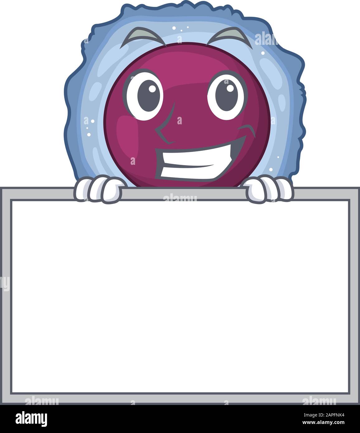 A cute picture of lymphocyte cell grinning with board Stock Vector ...