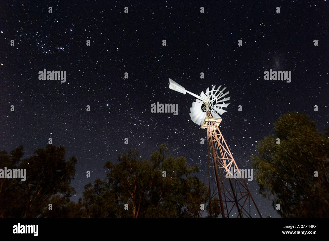 Night sky with a windvane in the foreground at Arkaroola Wilderness ...
