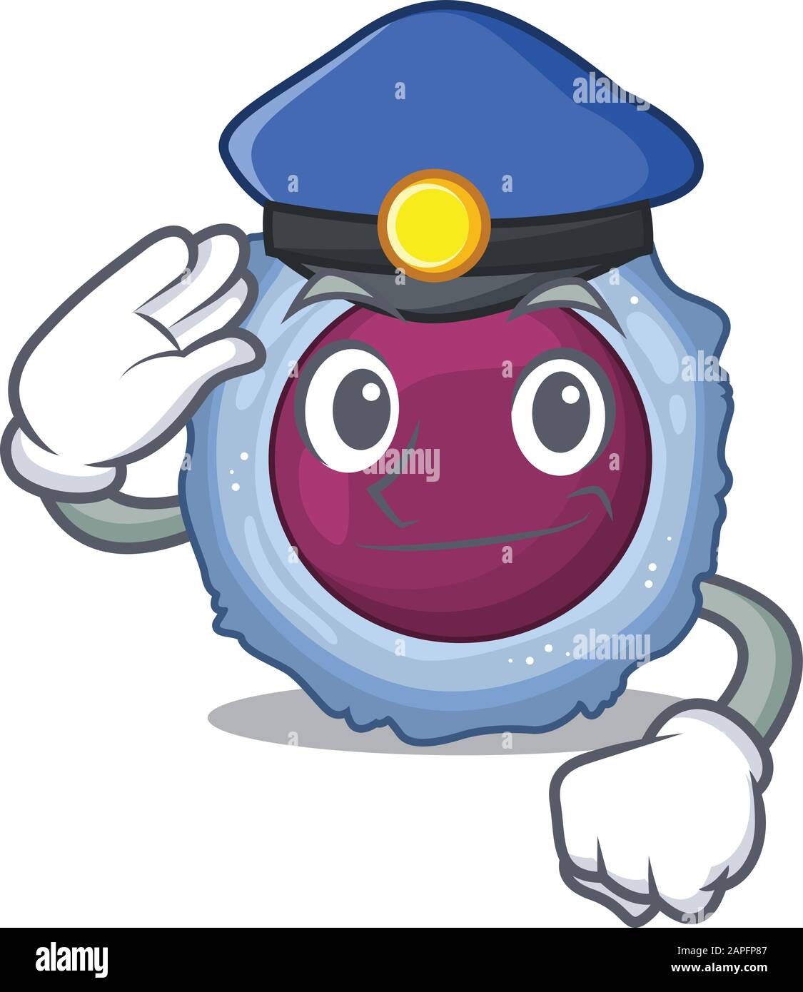 Lymphocyte cell Cartoon mascot performed as a Police officer Stock ...