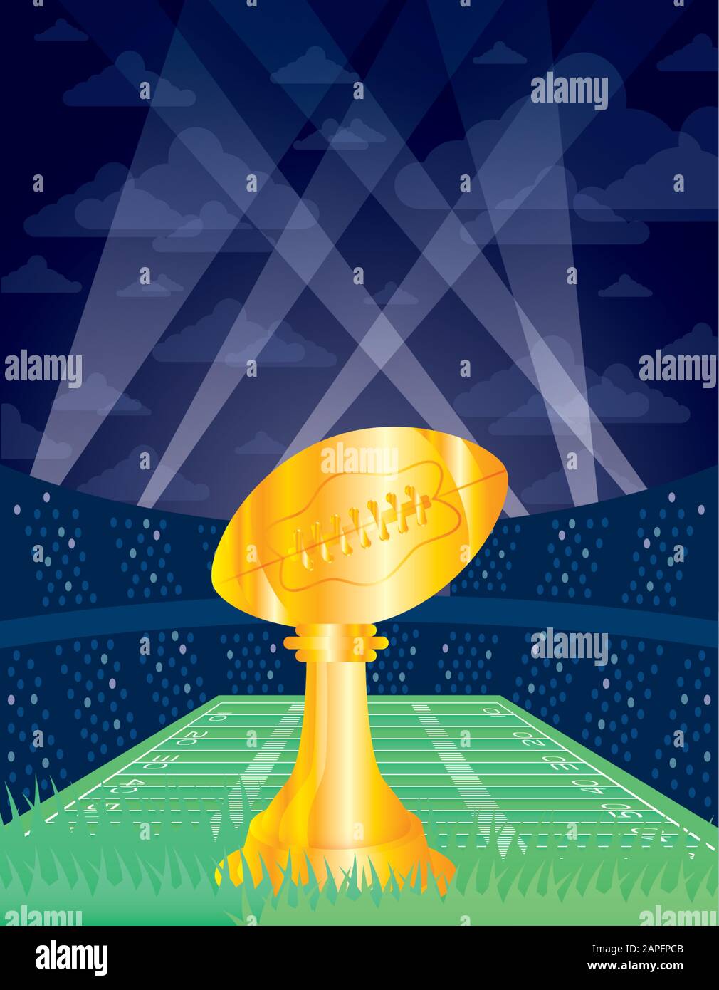 superbowl sport poster with balloon trophy in stadium Stock Vector ...