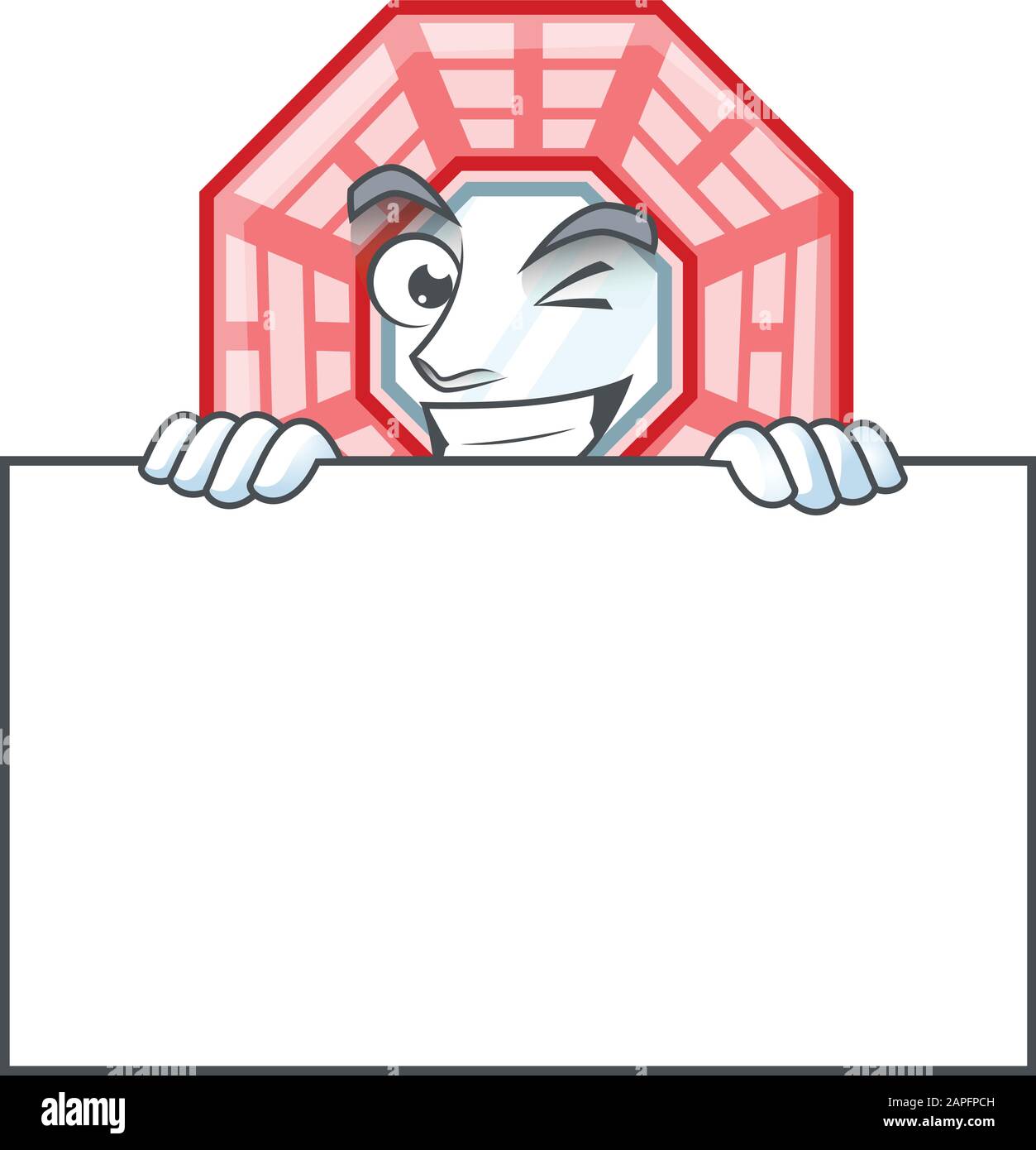 Grinning face chinese square feng sui cartoon character style hides ...