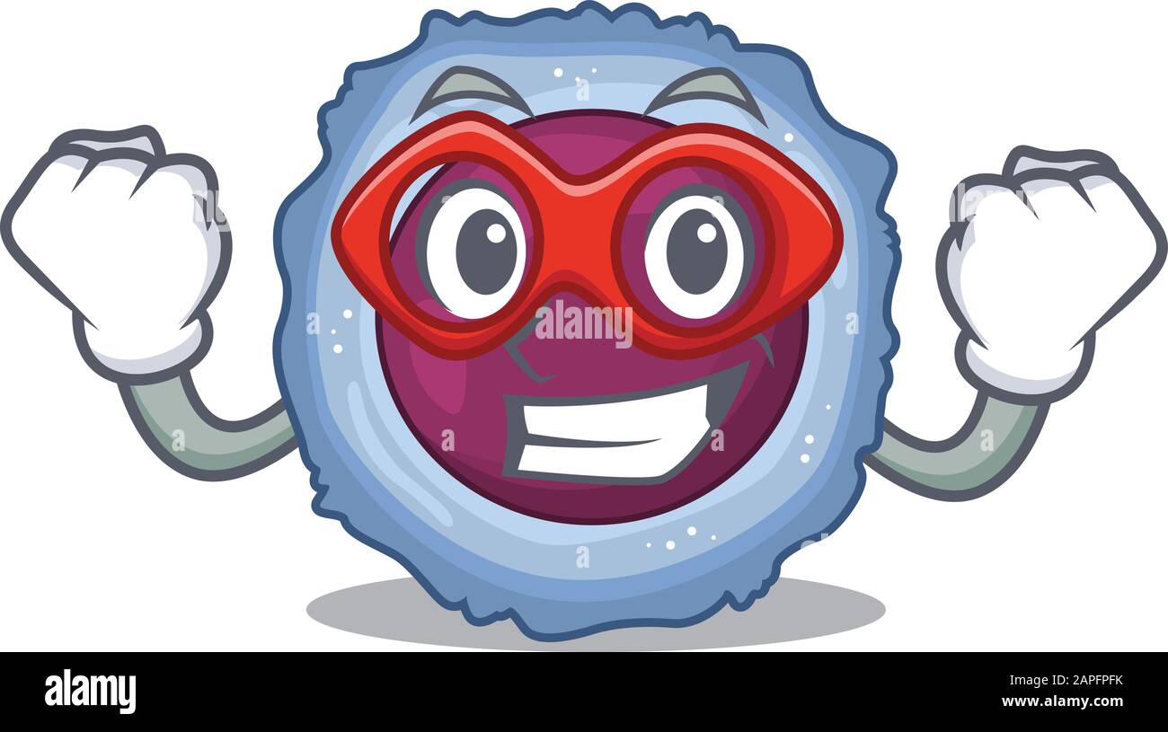 Smiley mascot of lymphocyte cell dressed as a Super hero Stock Vector ...