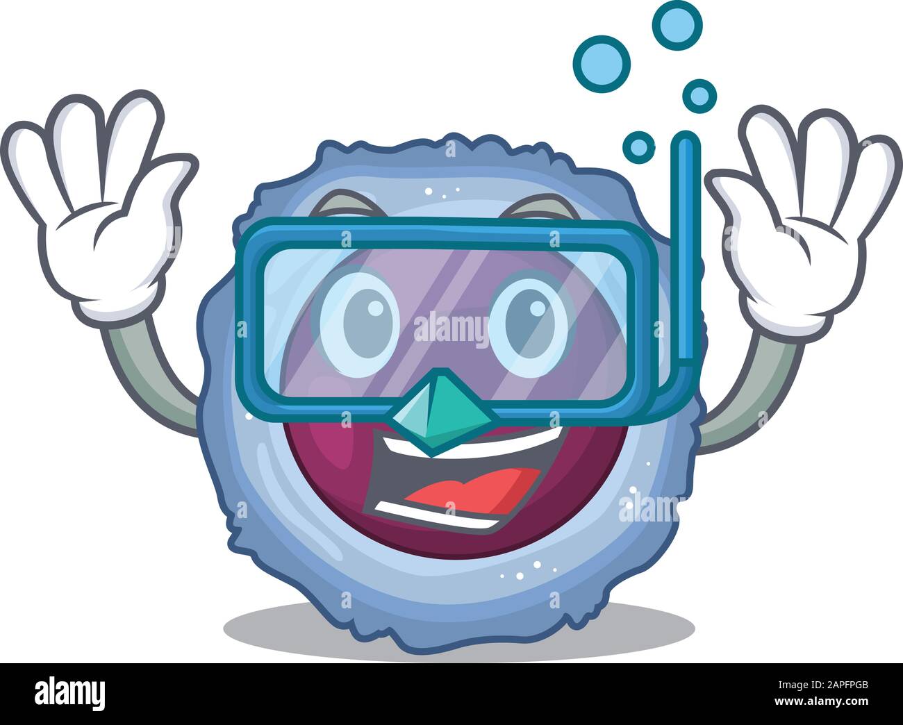 cartoon character of lymphocyte cell wearing Diving glasses Stock ...