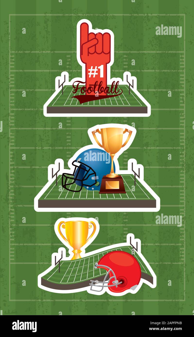 superbowl sport poster with set equipment icons Stock Vector Image ...
