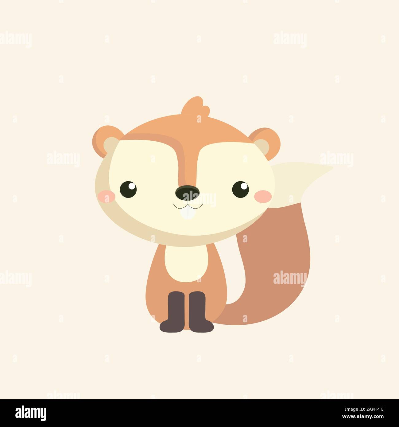 Cute squirrel cartoon on pastel background Stock Vector Image & Art - Alamy