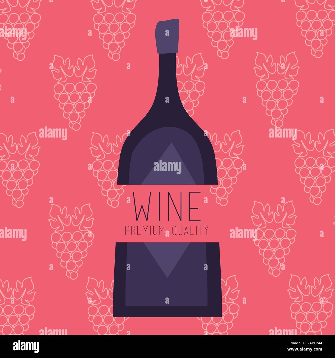 wine premium quality poster with bottle and grapes Stock Vector Image ...