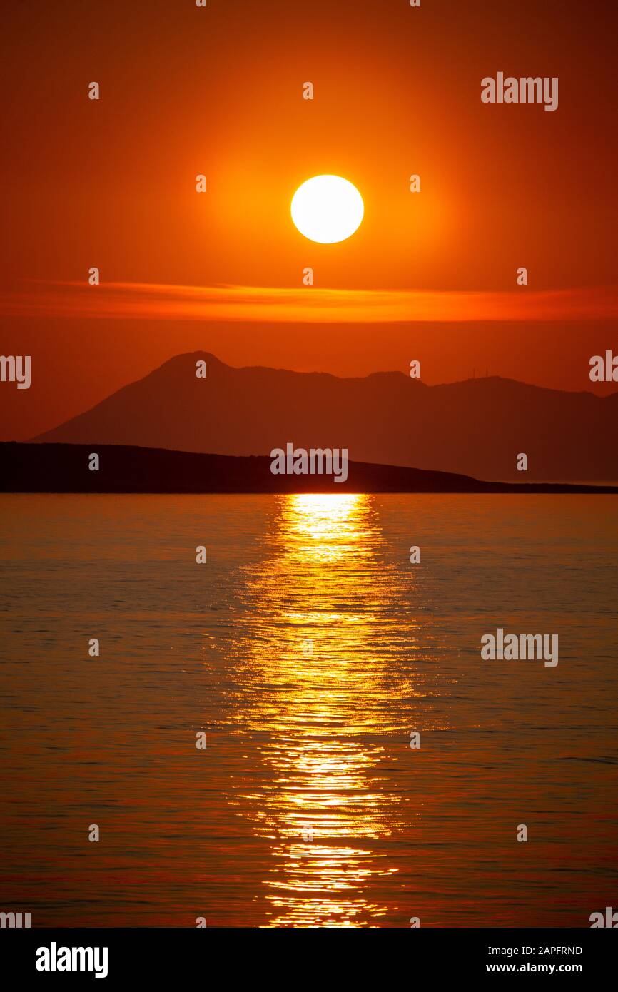 Greek Island Sunset Stock Photo - Alamy