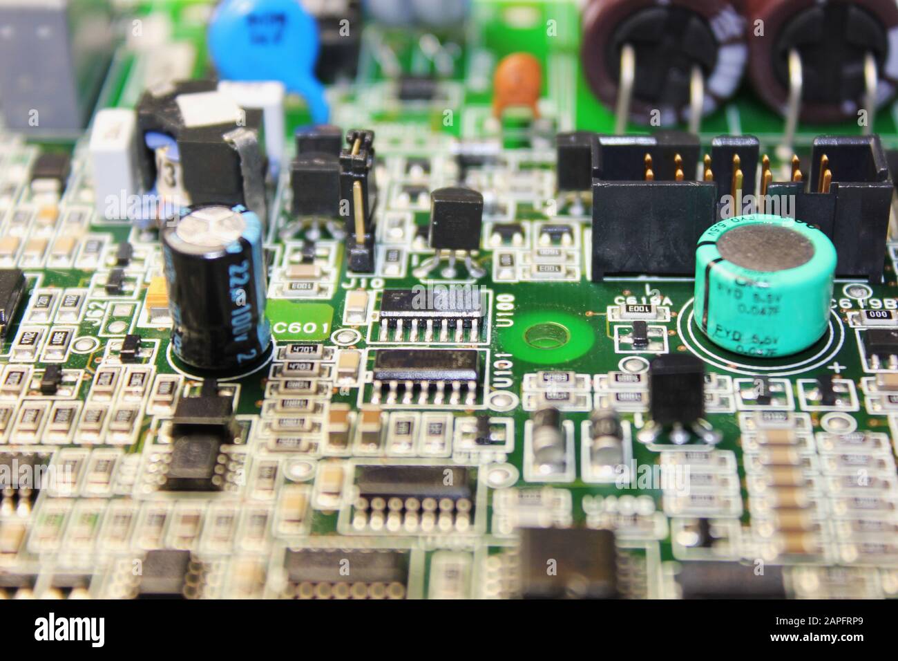 Closeup of electronic circuit board or PCB printed circuit board Stock ...