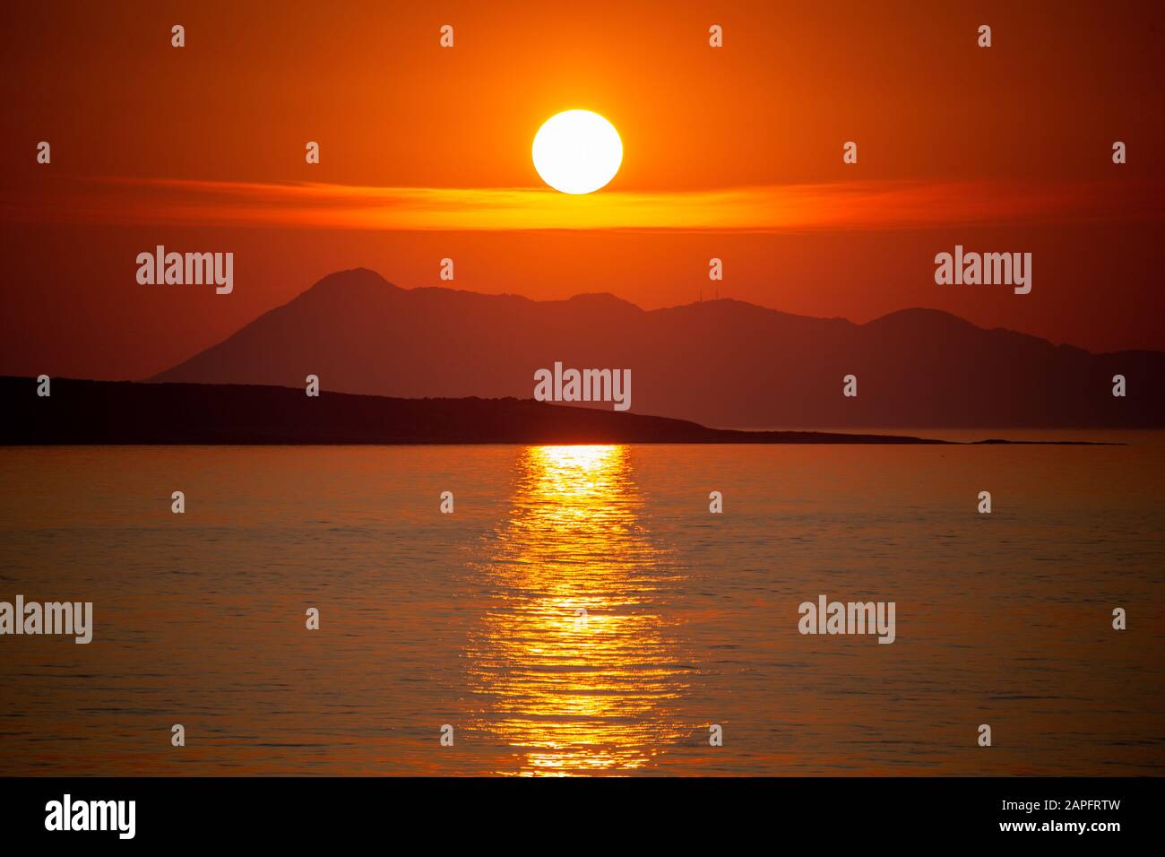 Greek Island Sunset Stock Photo - Alamy