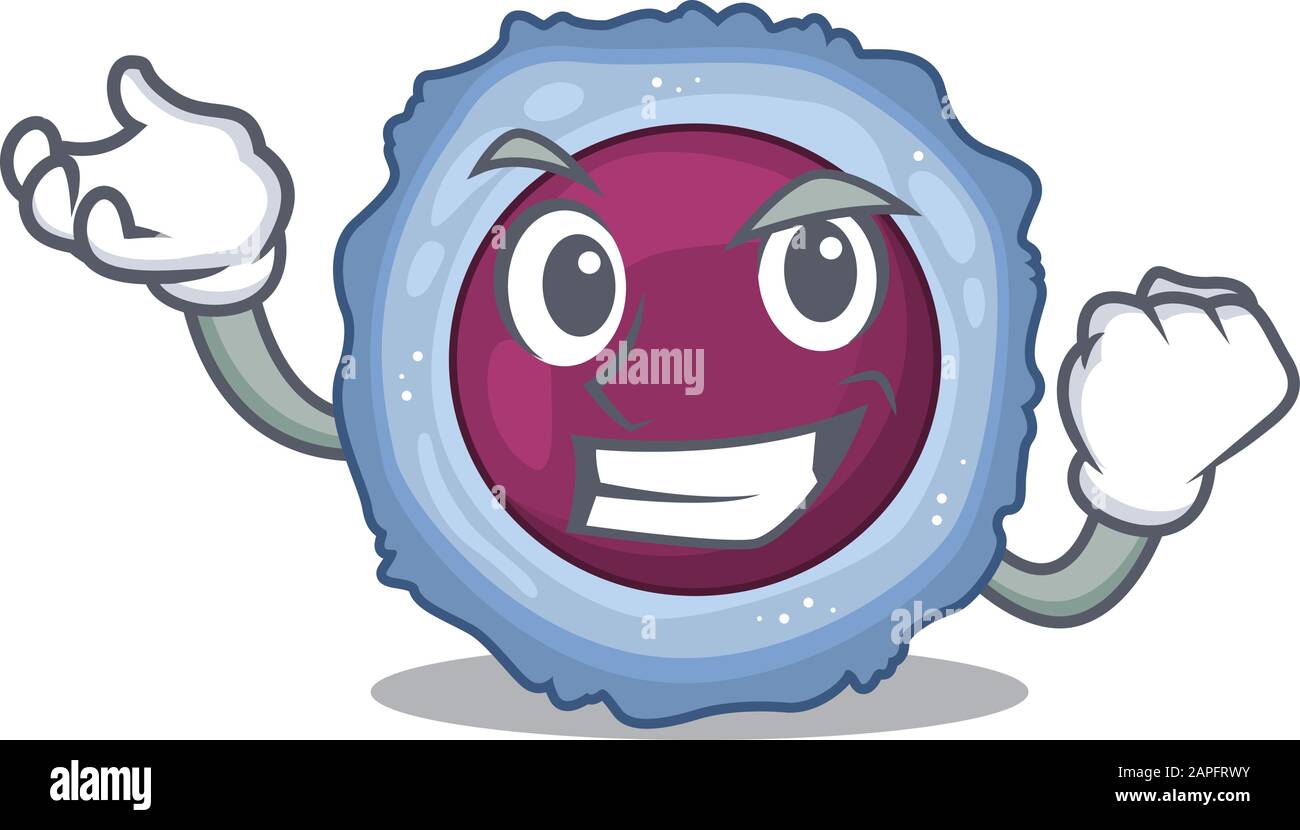 Happy confident Successful lymphocyte cell cartoon character style ...