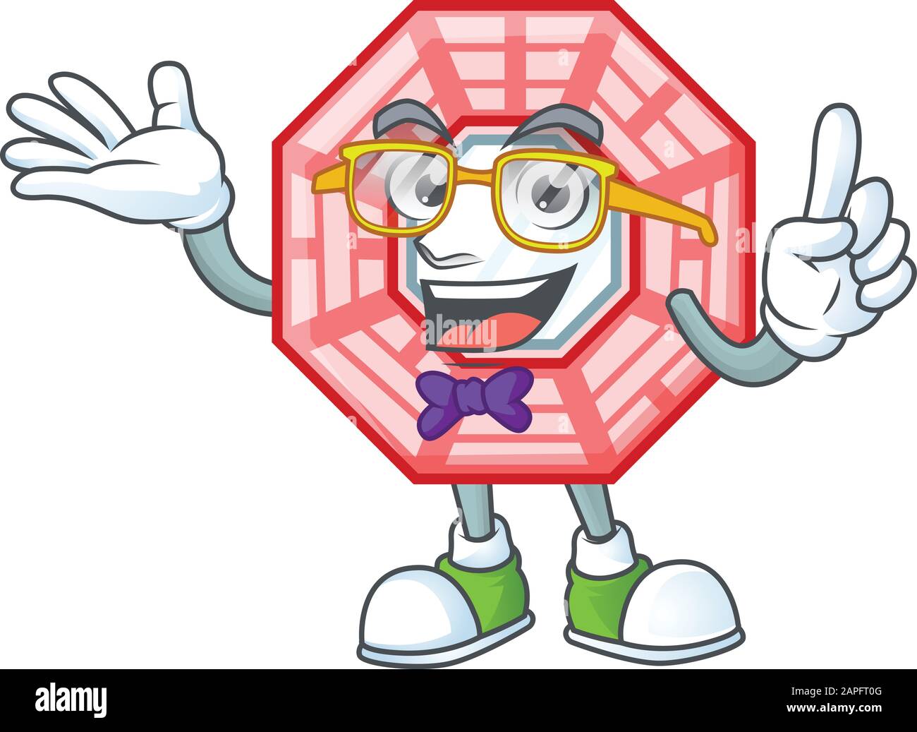 cartoon character of Geek chinese square feng sui design Stock Vector ...