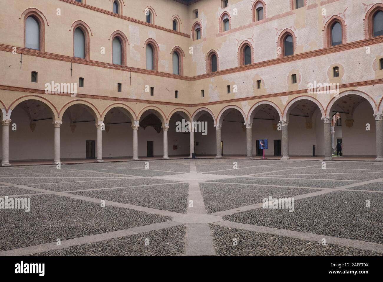 Courtyard inside Sforza castle in milan italy Stock Photo - Alamy