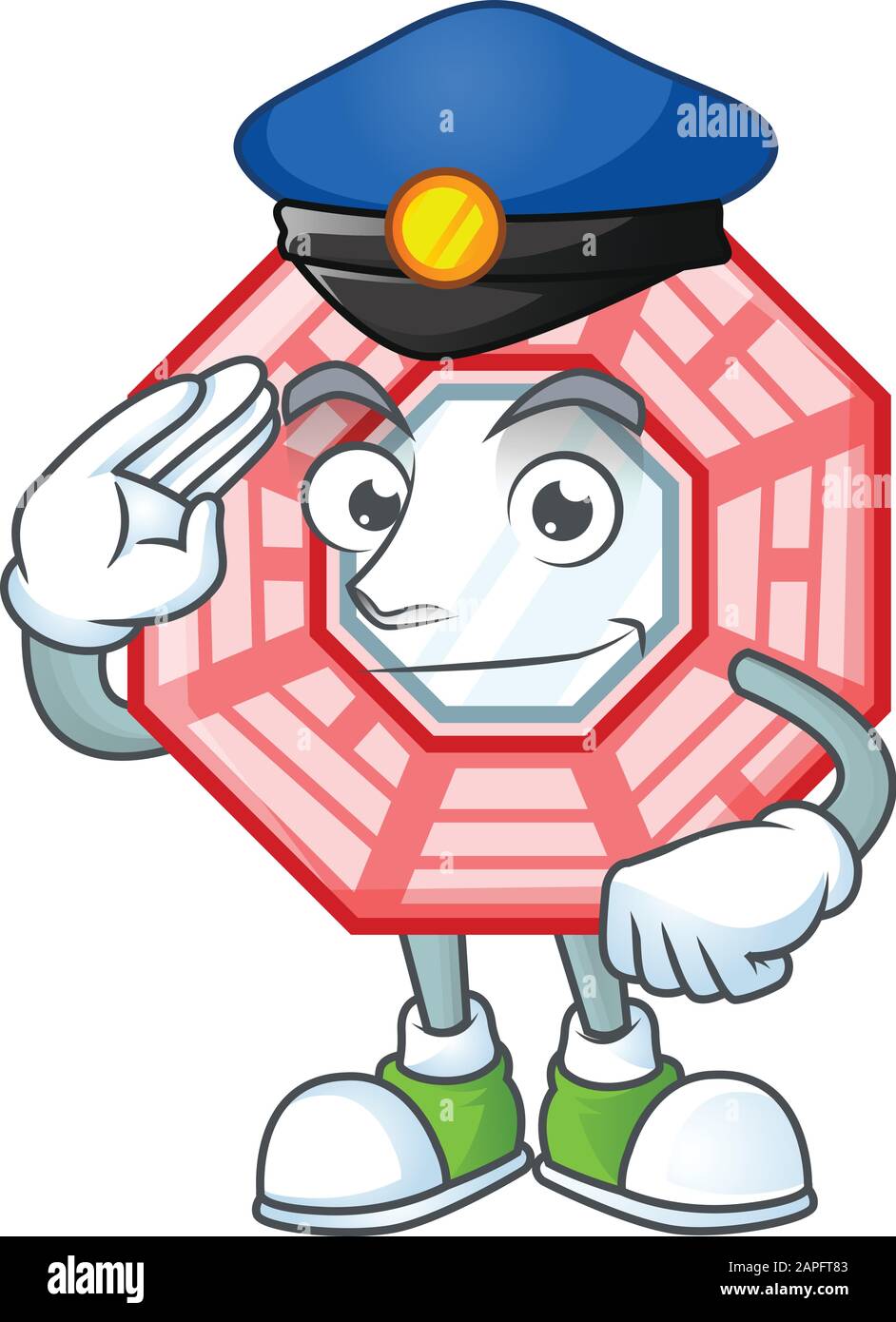 A character design of chinese square feng sui in a Police officer ...