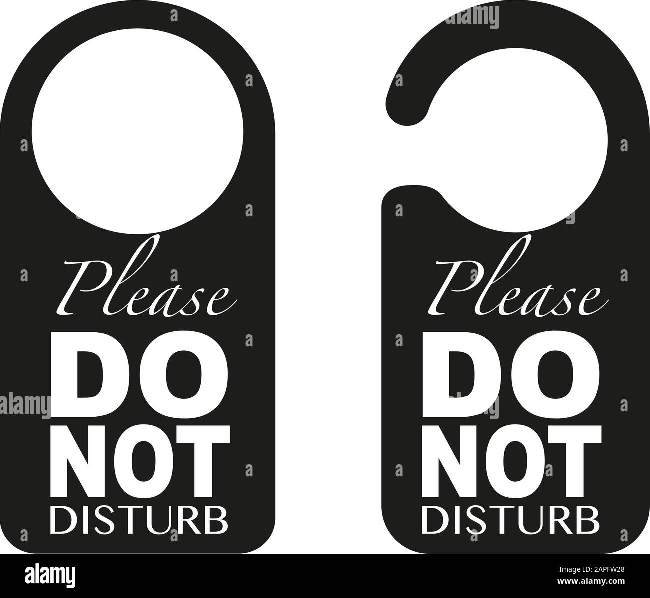 Hotel Door Hanger Tags Messages Please Do Not Disturb Sign Stock