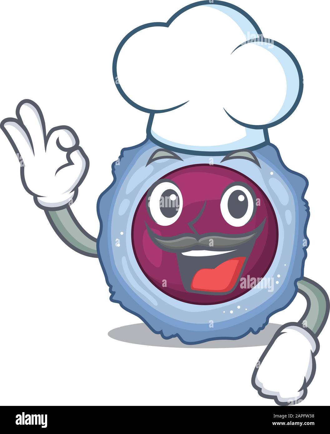 Lymphocyte cell cartoon character wearing costume of chef and white hat ...