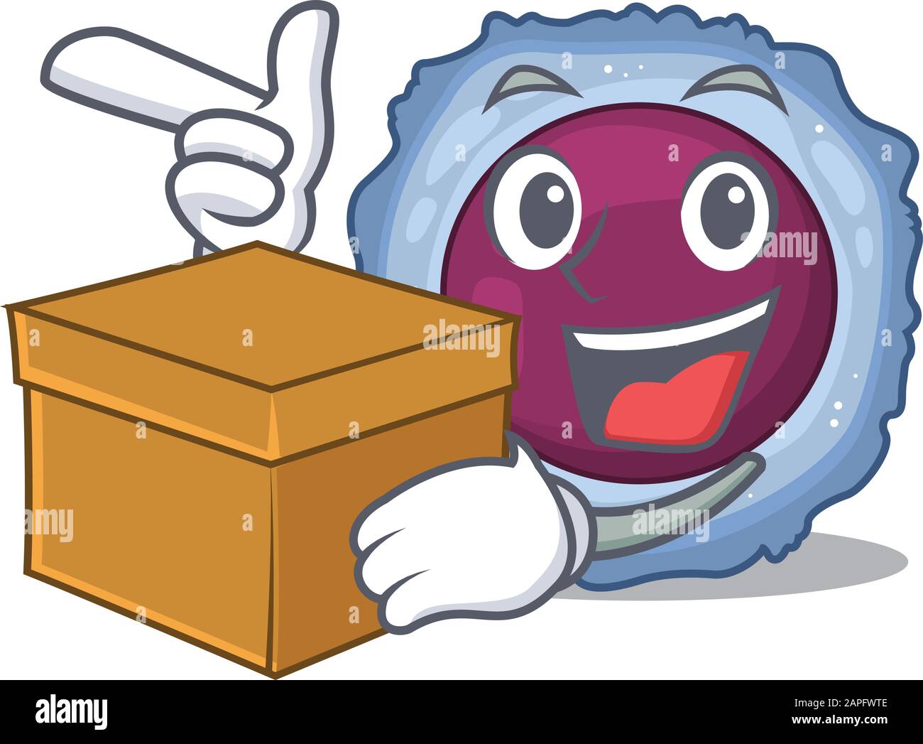 Cute lymphocyte cell cartoon character having a box Stock Vector Image ...