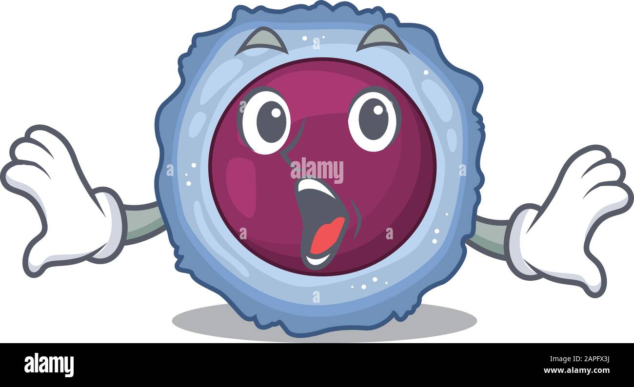 Lymphocyte cell cartoon character design on a surprised gesture Stock ...