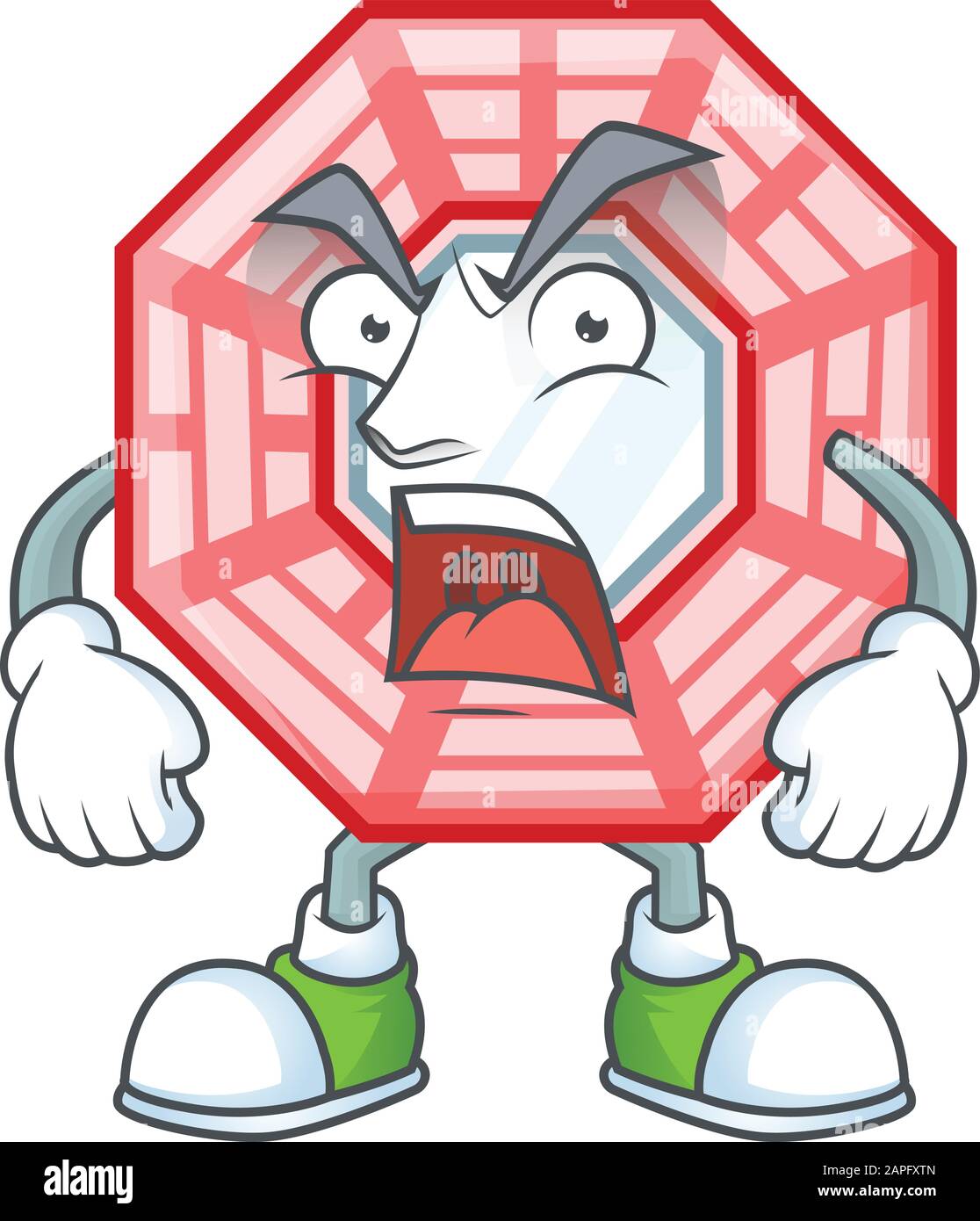 Chinese square feng sui cartoon character design having angry face ...